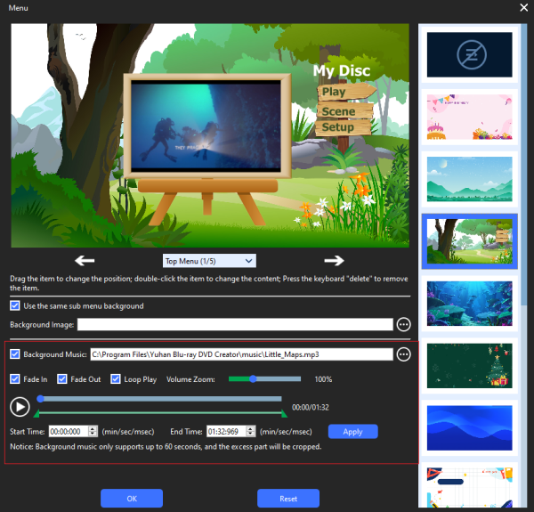 How to customize your menu with Yuhan Blu-ray DVD Creator? - Yuhan Media